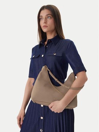 Calvin Klein Handtasche Emblem Hw Pebble Shoulder Bag LV04F3495G Beige
