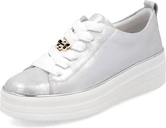 Remonte Damen Low-Top Sneaker D1C03, Frauen Halbschuhe,lose Einlage,Sportschuhe,Freizeitschuhe,Turnschuhe,Laufschuhe,schnürer,Silber/Platin (81),36 EU