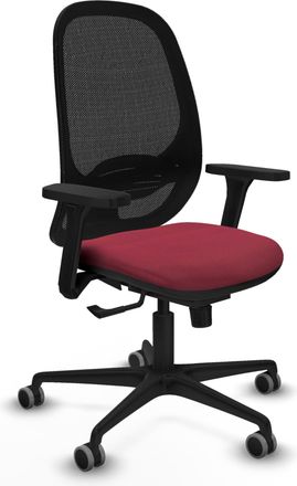 Piqueras y Crespo B&uuml;ro-B&uuml;rostuhl mit 3D-Armlehnen, h&ouml;henverstellbare Lendenwirbelst&uuml;tze, ausgestattet mit 3 Positionen und Schneideschaum, Schwarz/Granatrot