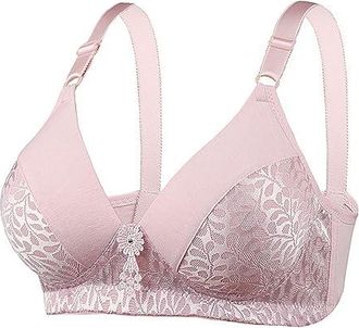 Generic 2026 Soutien-gorge pour femme respirant pour femmes moyennes et personnes &acirc;g&eacute;es sans anneaux en acier Bonnet moyen Jacquard envelopp&eacute; fin, rose gold, 
