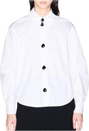 A|X Armani Exchange Femme, Blouses et Chemises, Blanc, Taille: 40 FR Cotton Twill Shirt