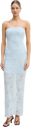 Rotate Blumen-Maxikleid aus Mesh - - Dresses - Damen - Blau - S