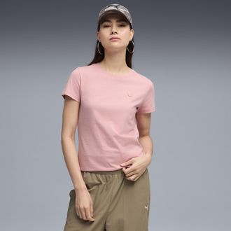 Puma Essentials Elevated T-Shirt Damen, Kleidung, Rosa, XL
