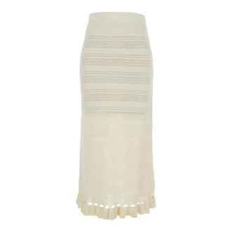 Twinset Midi-Rock - - Skirts - Damen - Wei&szlig; - S