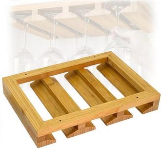 Generic Porte-verres &agrave; vin en bois - Support pour verres &agrave; pied et organiseur avec rangement de s&eacute;chage pour bar, outils dinstallation inclus