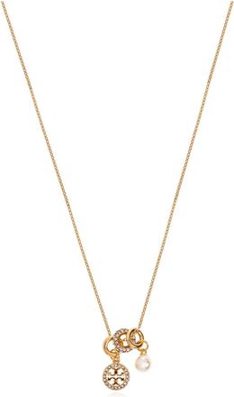 Tory Burch Femme, Accessoires, Jaune, Taille: ONE Size Collier Court Orn&eacute; de Cristaux Scintillants