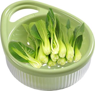 Generic Sch&uuml;ssel,Doppelschicht Abtropfschale mit Griff - Sieb Pasta Abtropfschale | Zum Erkl&auml;ren Servieren Reinigung Salat Beeren Snack Lebensmittel K&uuml;che Res