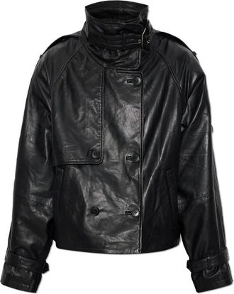 Gestuz Femme, Vestes, Noir, Taille: 38 FR Gzavic Leather Jacket