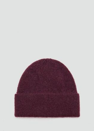 Mango Bonnet maille c&ocirc;tel&eacute;e bordeaux - Femme - Taille unique - MANGO