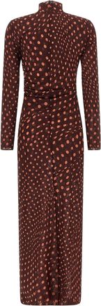 Stella McCartney Polka Dot Mesh Dress - Burgundy