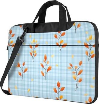 Generic Housse de protection antichoc pour ordinateur portable de 15,6 avec bandouli&egrave;re - Motif feuilles bleues, multicolore, 15.6 inch