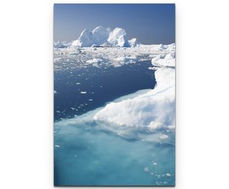 Paul Sinus Art Leinwandbilder | Bilder Leinwand 90x60cm Eisberge im Sommer - Gr&ouml;nland