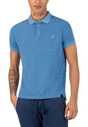 Timezone Herren Tonal Striped Poloshirt T-Shirt, Blau, XL EU