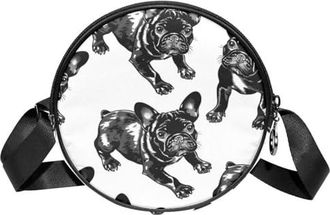 Generic Sac &agrave; bandouli&egrave;re rond pour femme, petit sac &agrave; bandouli&egrave;re avec fermeture &eacute;clair, bretelles r&eacute;glables, style d&eacute;contract&eacute;, pour femmes et filles