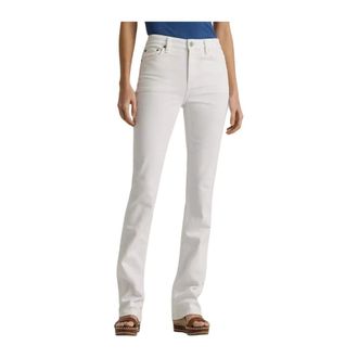 Ralph Lauren Femme, Jeans, Blanc, Taille: 36 FR Pantalon &agrave; jambes larges