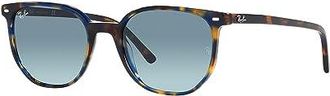 Ray-Ban Lunettes de Soleil ELLIOT RB 2197 Yellow & Blue Havana/Blue Grey Shaded 52/19/145 unisexe