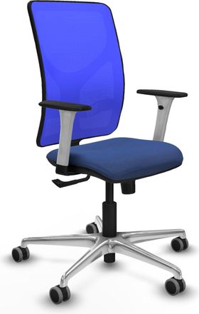 Piqueras y Crespo Rollstuhl f&uuml;r den Schreibtisch mit wei&szlig;en und schwarzen Armlehnen, h&ouml;henverstellbare Lendenwirbelst&uuml;tze, ausgestattet mit 3 Positionen, Blau/Marinebla