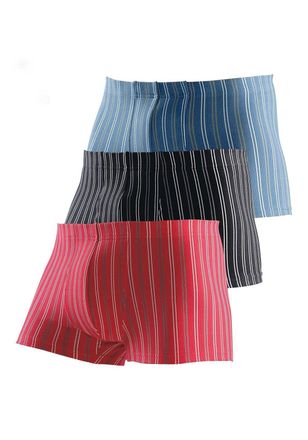 Le Jogger Boxer, (3 Stück), sportiver Style in schöner Farbpackung, mit garngefärbten Streifen Farb-Set Boxer-Shorts im 3er Pack