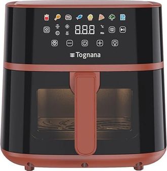 Tognana Iridea Luftfritteuse 6L, Doppelwiderstand, Digitalanzeige, Timer, 80-200&deg;C, Fenster, 1700W, Apfelrot