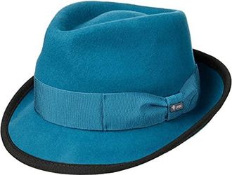 LIPODO Chapeau de Feutre The Classic Femme/Homme - Made in Italy en Laine Fedora avec Ruban Gros Grain Hiver Automne Ete Printemps Printemps-ete - M (56-57 c