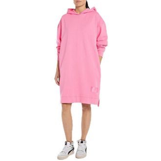 Replay Damen Hoodie Kleid aus Baumwolle, Candy Pink 367 (Rosa), XS