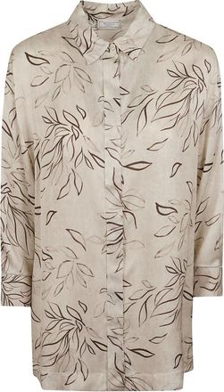 PESERICO Femme, Blouses et Chemises, Multicolore, Taille: 36 FR Chemise en satin de viscose imprim&eacute;e