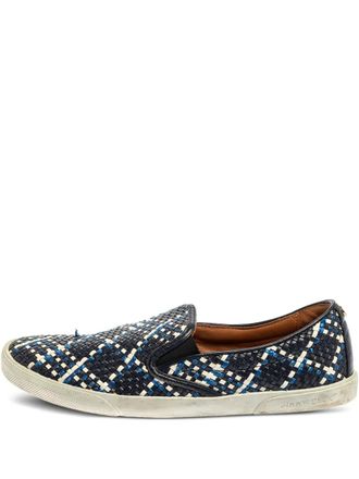 Jimmy Choo London Slip-On-Sneakers mit Webmuster - Schwarz
