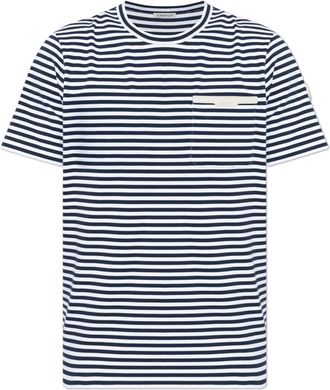 Moncler Homme, Tops, Bleu, Taille: L T-Shirt Avec Poche