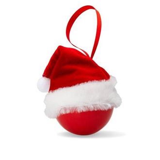 eBuy GB Dekorative Weihnachtskugel mit Weihnachtsm&uuml;tze, Kunststoff, rot, 34, 8