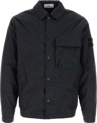 Stone Island Homme, Vestes, Bleu, Taille: S Surchemise Rembourr&eacute;e en Nylon