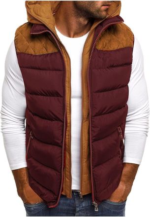 Generic &Auml;rmellose Weste Herren Outdoor, Steppweste Herren Mit Kapuze,Daunenweste Herren Gro&szlig;e Gr&ouml;&szlig;en Stylischer Casual Winterweste Leichte Rei&szlig;verschluss Slim
