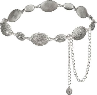 Dreshow Western Metall Concho G&uuml;rtel f&uuml;r Damen Cowgirl Boho Concho G&uuml;rtel Verstellbare Silber Vintage Taillenkette f&uuml;r Damen f&uuml;r Kleider Jeans Country Konzert