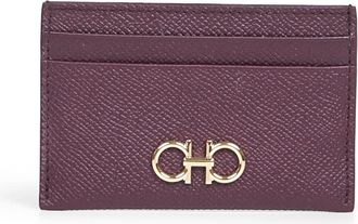 Ferragamo Femme, Accessoires, Violet, Taille: ONE Size Gancini Compact Wallet