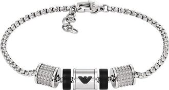 Emporio Armani Armband f&uuml;r M&auml;nner, Onyx Rondelle Armband, L&auml;nge: 190mm+20mm, Breite: 36.5mm, H&ouml;he: 8mm, EGS2999040