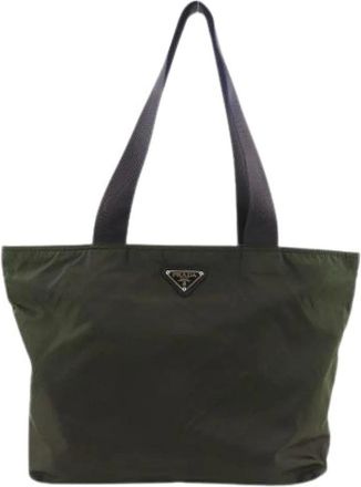 Prada unisex, Pre-owned, Vert, Taille: ONE Size Sac fourre-tout vintage en nylon Pre-owned