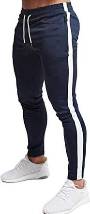 ORANDESIGNE Homme Pantalon de Jogging Training Pantalon de Surv&ecirc;tement Gym Joggers Sweatpants D&eacute;contract&eacute;e Bande Lat&eacute;rale Pantalons de Sport avec Poches A Bleu Fo