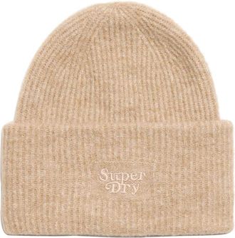 Superdry Damen Weiche Rippstrick-Beanie Geröstetes Kokosbraun 1SIZE