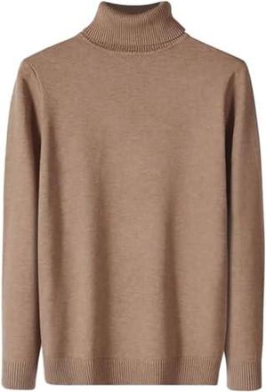 Generic 2025- Pull Col Roulé Homme Grande Taille- Pull Chaud Tricot Casual Couleur Unie Coupe Slim Sweater Confortable Chic Basique Polyvalent Tempérament Cha