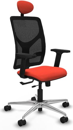 Piqueras y Crespo Stuhl mit Lendenwirbelst&uuml;tze, mit 2D-Armlehnen und festem Kopfteil, ausgestattet mit Syncro/Traslack und Schneideschaum, mit Rollen von 65 mm, Nylon, 