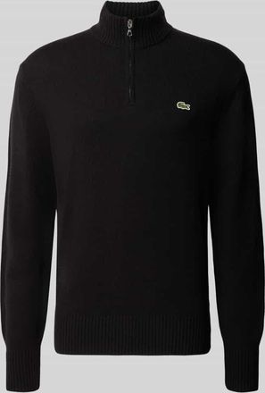 Lacoste Classic Fit Troyer aus reiner Wolle