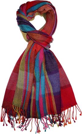 Lorenzo Cana Herrenschal Schaltuch aus Wolle mit Baumwolle Frischgrat bunt mehrfarbig 70 x 190 cm Wollschal Wolltuch Tuch 7839711