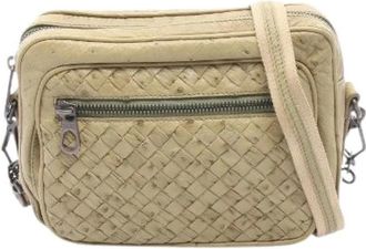 Bottega Veneta Sac bandouli&egrave;re en cuir Intrecciato Pre-owned - Femme - Pre-owned - Beige - Taille: ONE Size