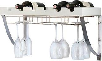 Haku Möbel casier à Bouteilles chromé, métal - Dim.: L 58 cm x H 22 cm x P 18 cm, Style: Modern