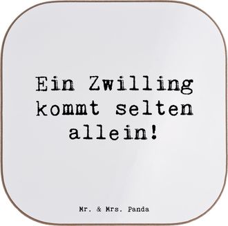 Mr. & Mrs. Panda gläseruntersetzer Spruch Zwillingsgeschwister Liebe - Geschenk, Geschwister, Doppelgänger, Untersetzer für Gläser, Zwillingssprüche, Jubiläen, Tasse, 