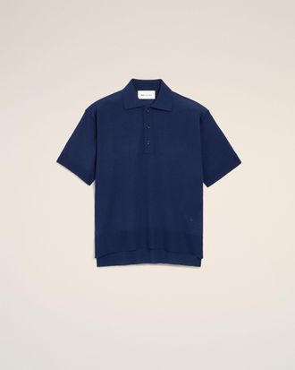 Ami Polo Bleu Manches Courtes Ami De Coeur en Laine Fine Encre - XXL - Unisex