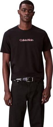 Calvin Klein T-Shirt Manches Courtes Homme Glitched Logo Classic Tee en Coton, Noir (Black), M