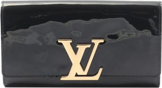 Louis Vuitton 2012-2019 l&auml;ngliches Vernis Louise Portemonnaie - Schwarz