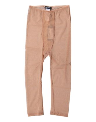 Dolce & Gabbana Womens Brown Logo Lace Lingerie Cropped Tight Underwear Nylon Elastane Clothing