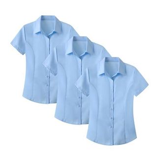 Generic Tenue formelle dentrevue pour femme V&ecirc;tements sans repassage Chemise &agrave; manches courtes pour femme Chemise daffaires &agrave; manches courtes pour col en V T-