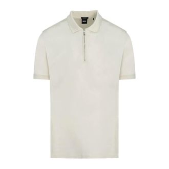 HUGO BOSS Homme, Tops, Blanc, Taille: 2XL Polo Demi-Zip Homme Blanc